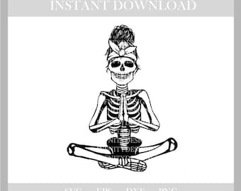 Skeleton Yoga Svg | Etsy