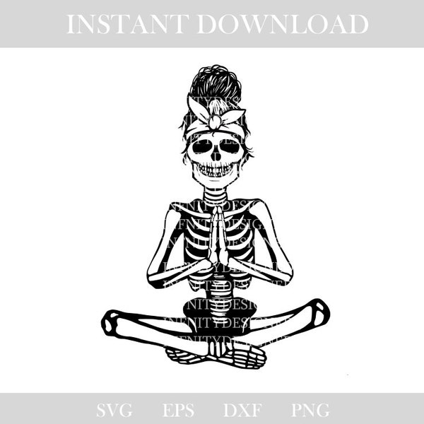 Skeleton Yoga Svg - Etsy