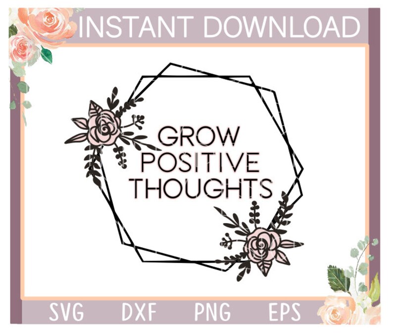 Positive Svg Positivity Svghexagon Frame Svgframe - Etsy