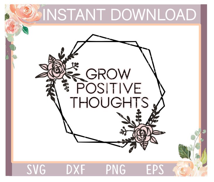 Positive Svg Positivity Svghexagon Frame Svgframe - Etsy