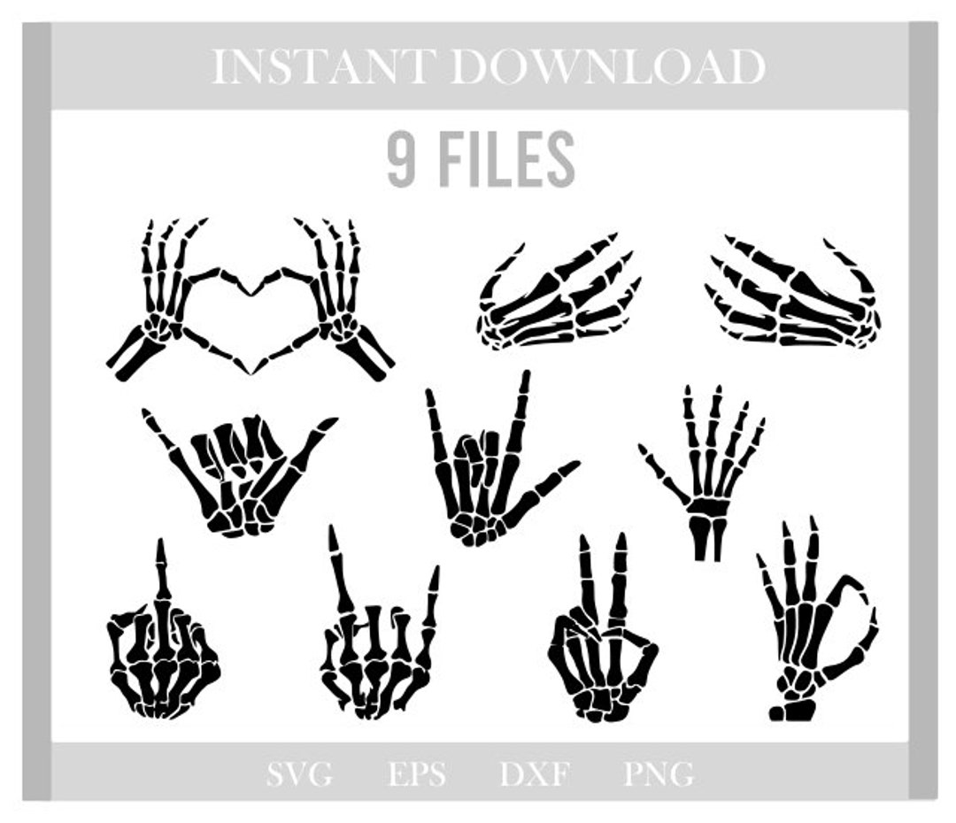 Skeleton Svg,skeleton Printables,skeleton Hand Svg,skeleton Middle ...