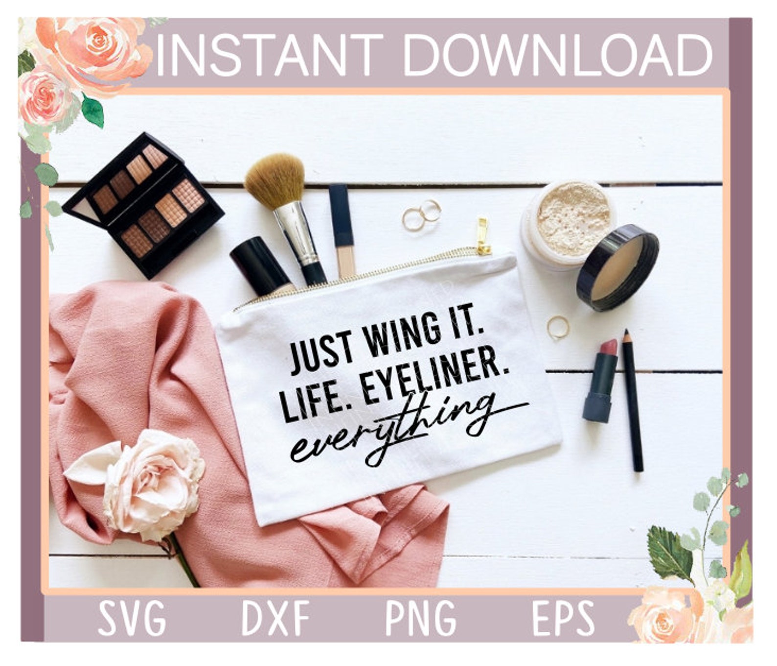 Wing it svgmakeup bag svgmakeup svgcosmetology | Etsy