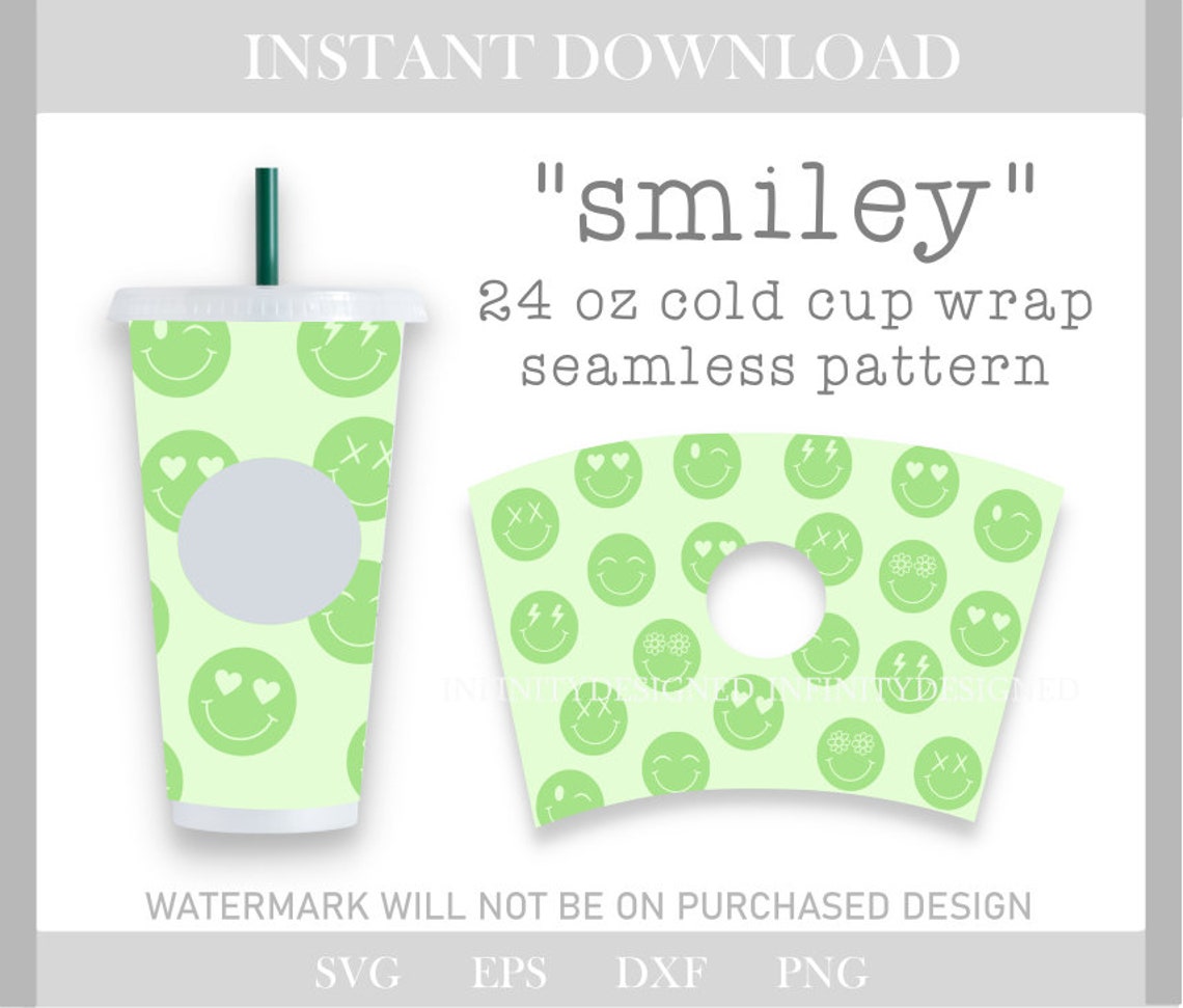 Smiley Cold Cup Wrap Cold Cup Wrapcup Wrapsmiley Png - Etsy