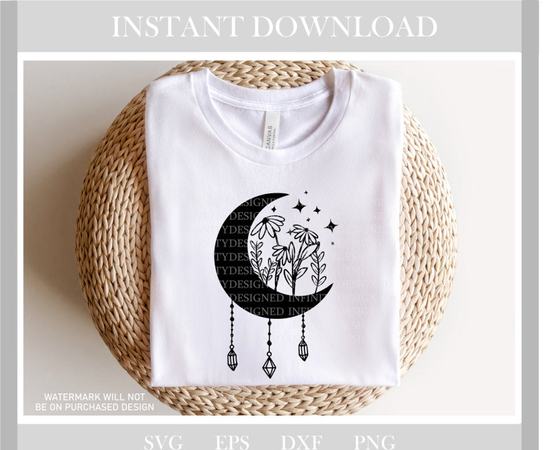 Moon Svgmoon Pngspiritual Svgspiritual Pngwitch Svgfloral - Etsy