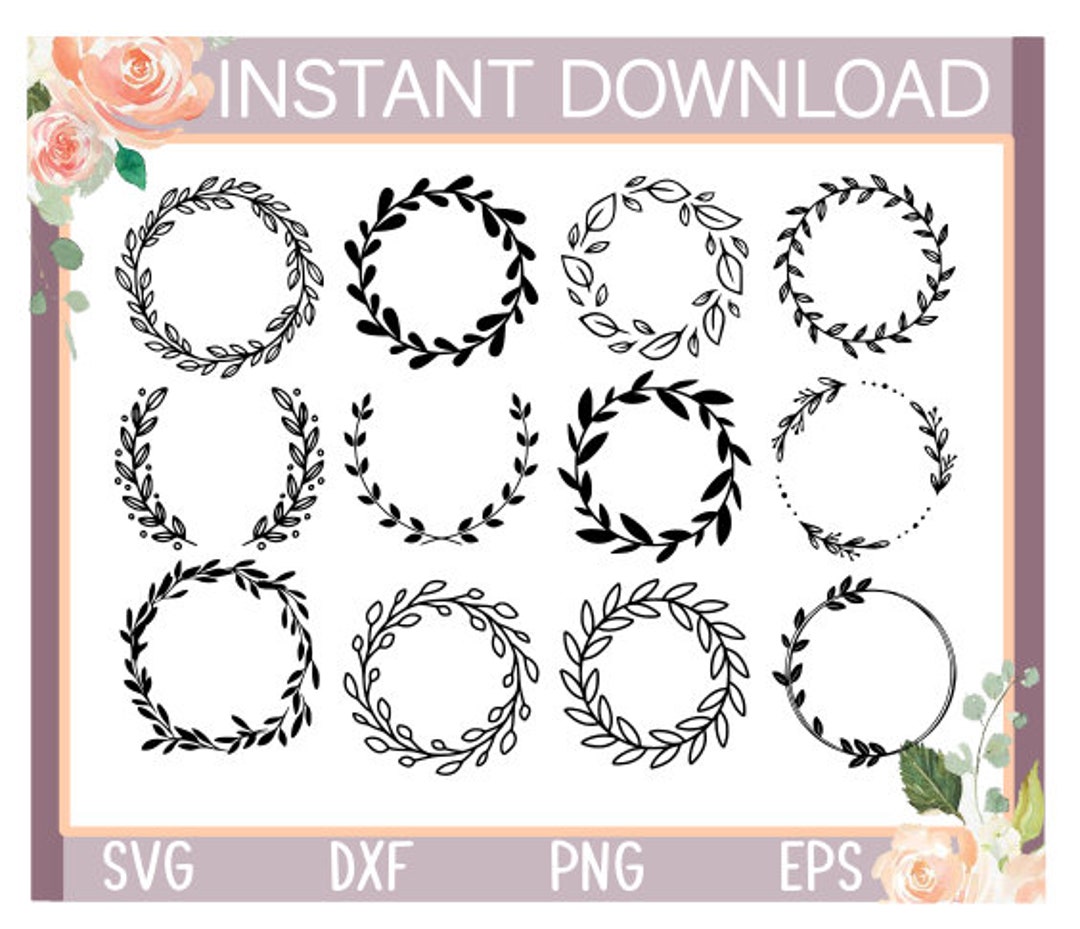 Floral Border,floral Wreaths Svg,flower Wreaths Svg,flower Wreath ...