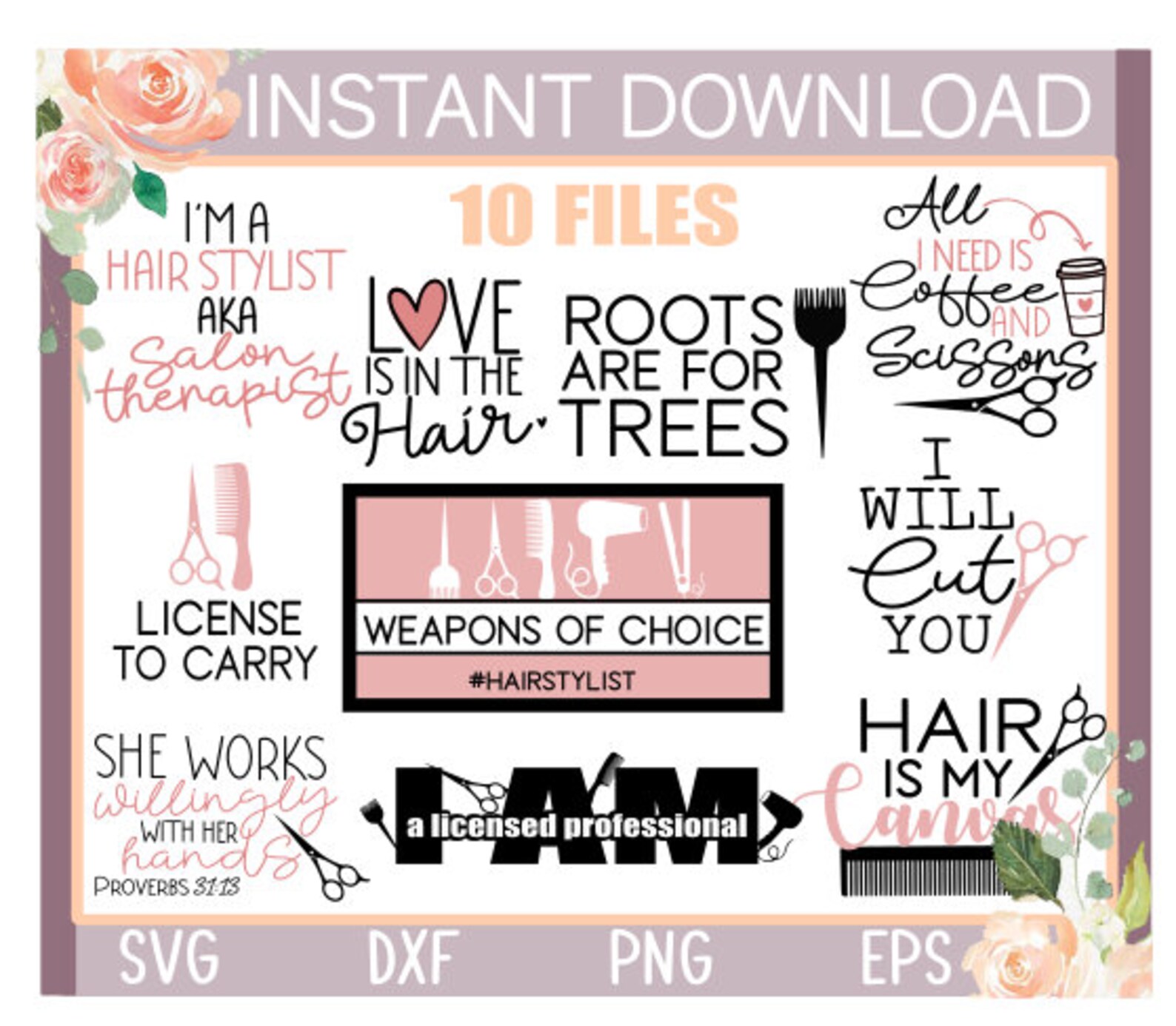 Hair Stylist Svg Bundlehair Stylist Svghair Svgcosmetology - Etsy