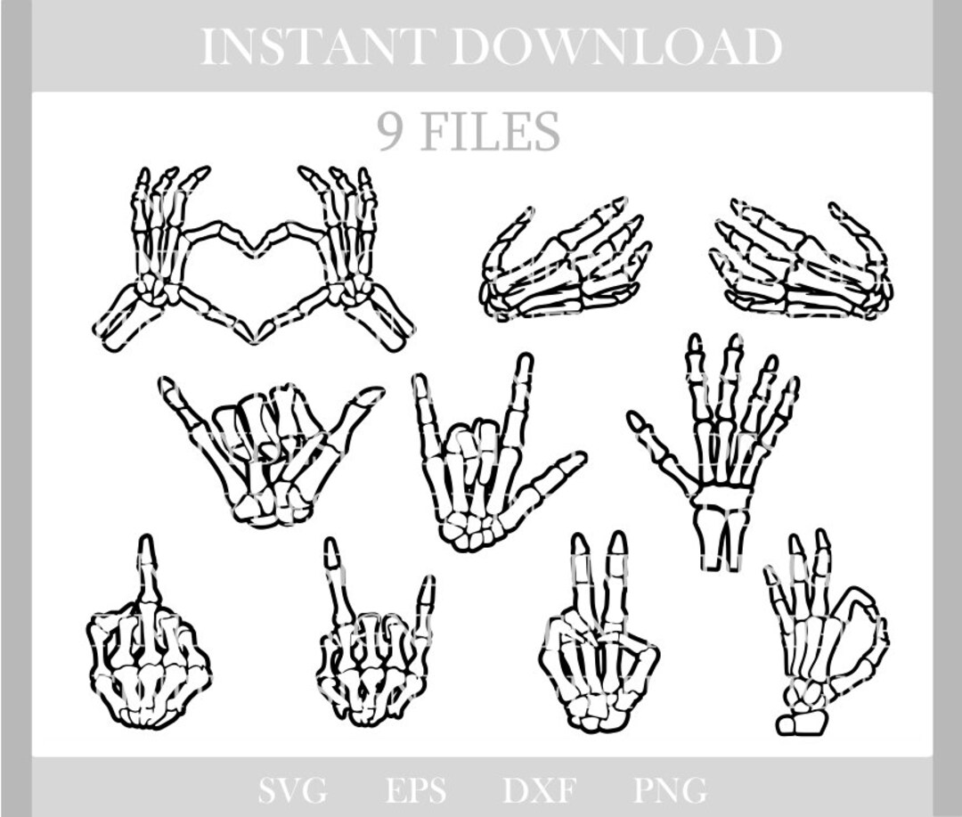 Skeleton Svg,skeleton Printables,skeleton Hand Svg,skeleton Finger Svg ...