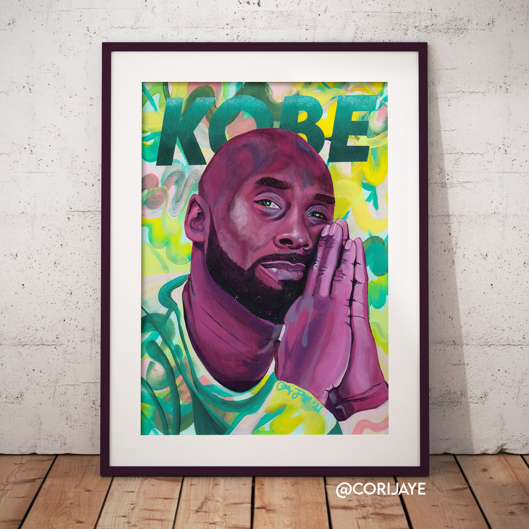 Kobe Bryant Art Print, Kobe Bryant Wall Art, Kobe Bryant Artwork ...