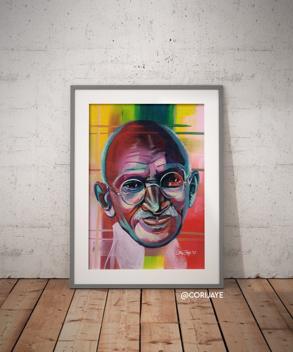 Mahatma Gandhi Wall Art Gandhi Artwork Gandhi Print Freedom - Etsy