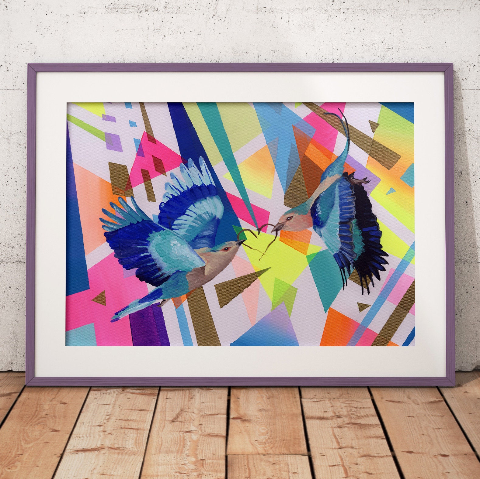 Geometric Bird Art Print Geometric Animal Wall Art Cubist - Etsy Australia