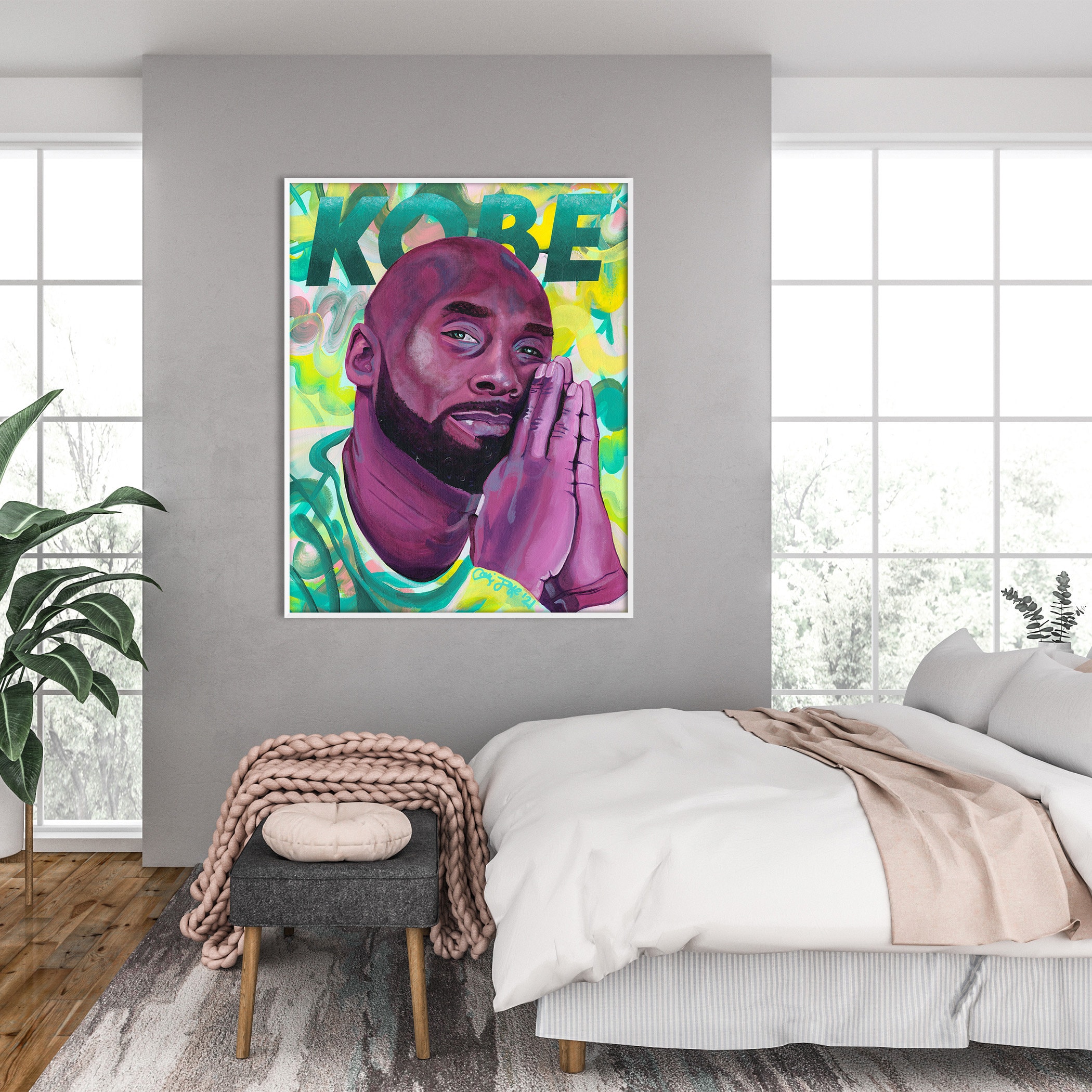 Kobe Bryant Art Print, Kobe Bryant Wall Art, Kobe Bryant Artwork ...