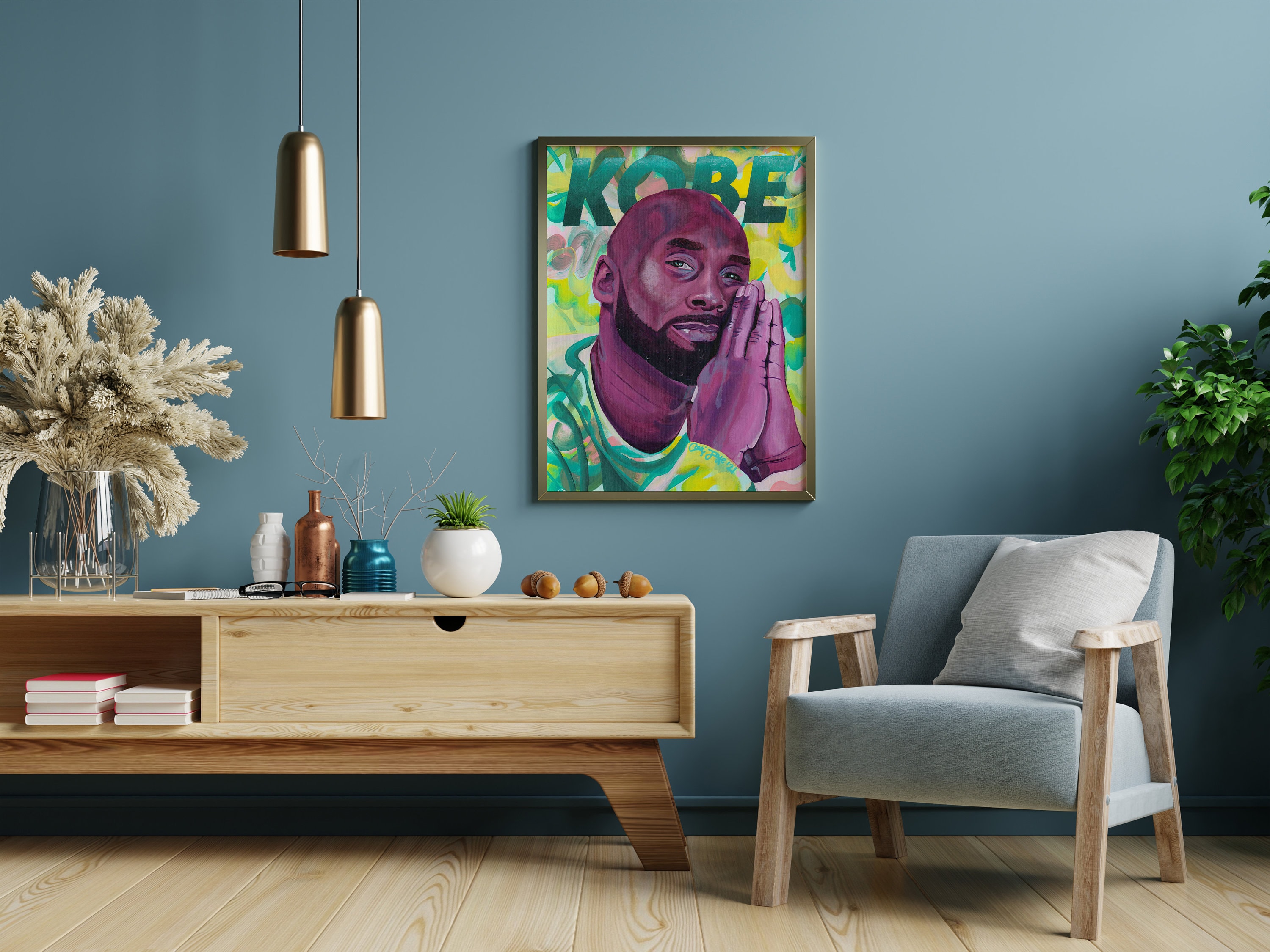 Kobe Bryant Art Print, Kobe Bryant Wall Art, Kobe Bryant Artwork ...