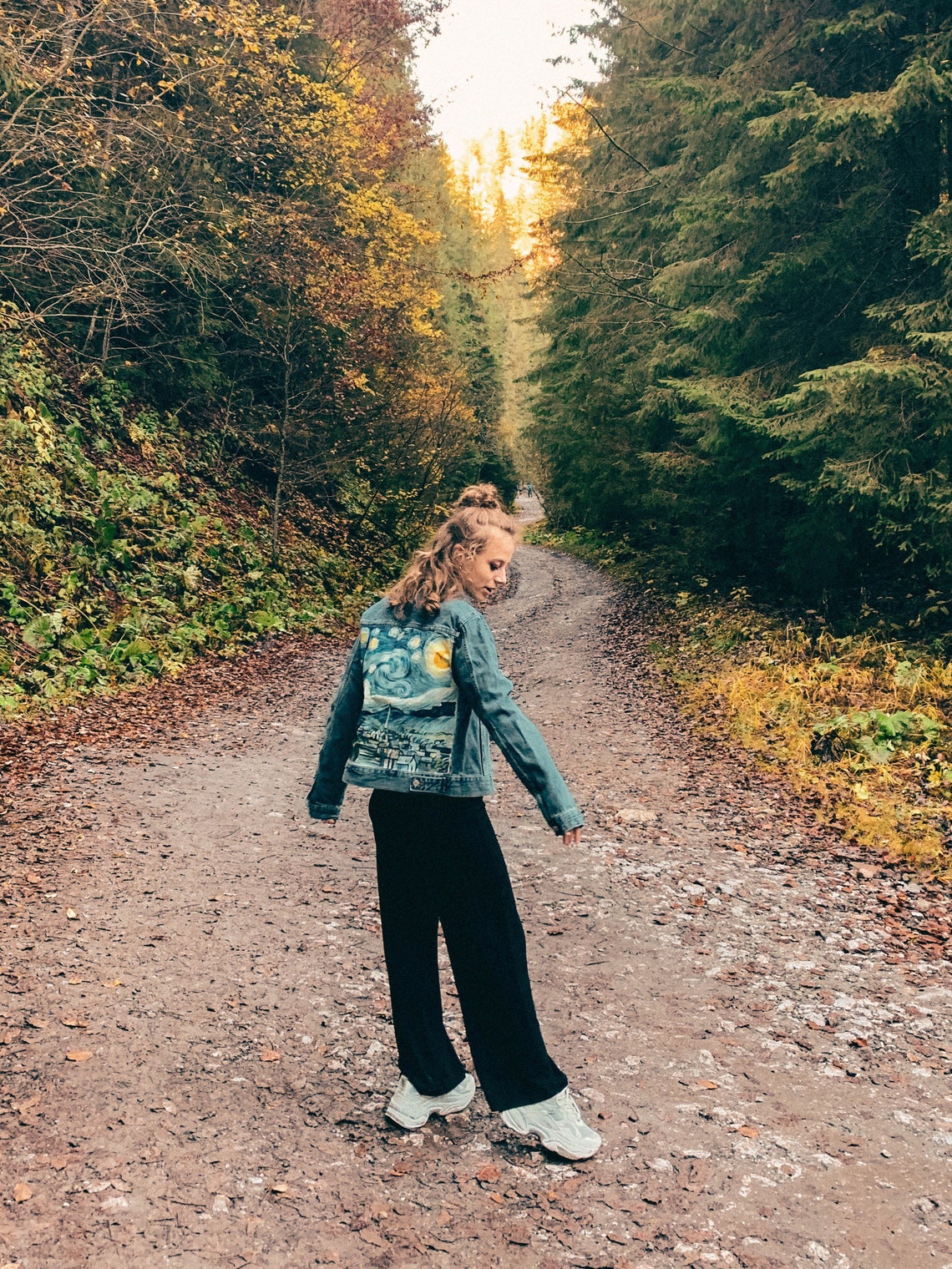 VAN GOGH Painted Jacket Hand Painted Denim Jacket Starry Night Jacket ...