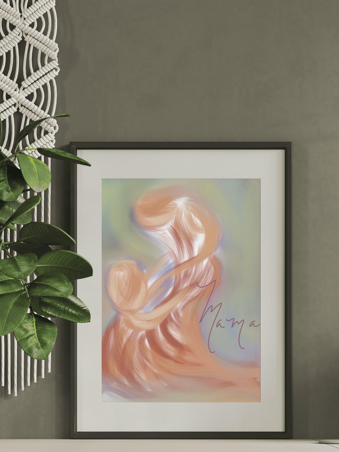 Mama Abstract Watercolor Art Print - Handcrafted Mother's Day Poster ...