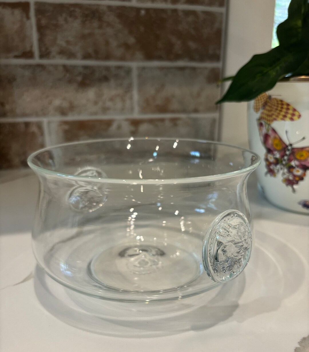 Juliska Glassware Athena Collection Blown Decorative Glass Bowl Signed ...