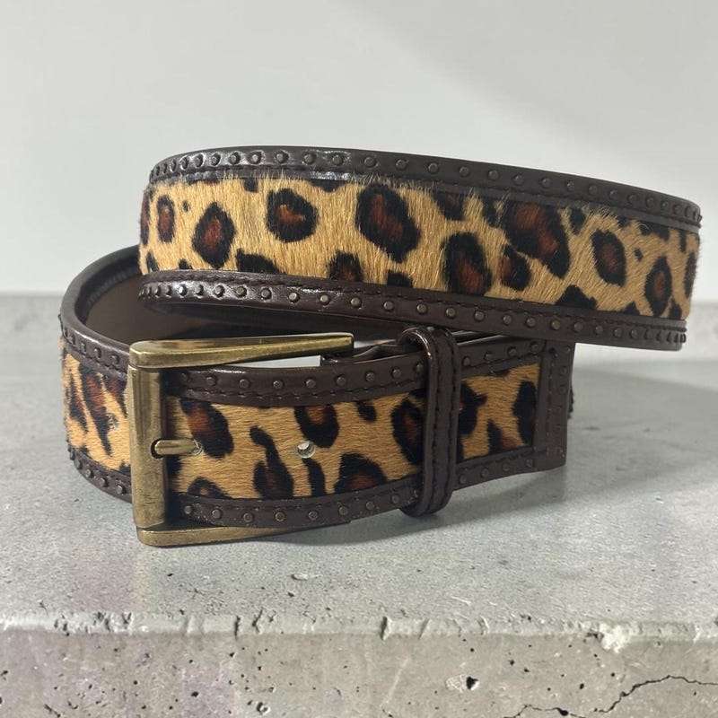 Leopard Print Stud Belt - Etsy