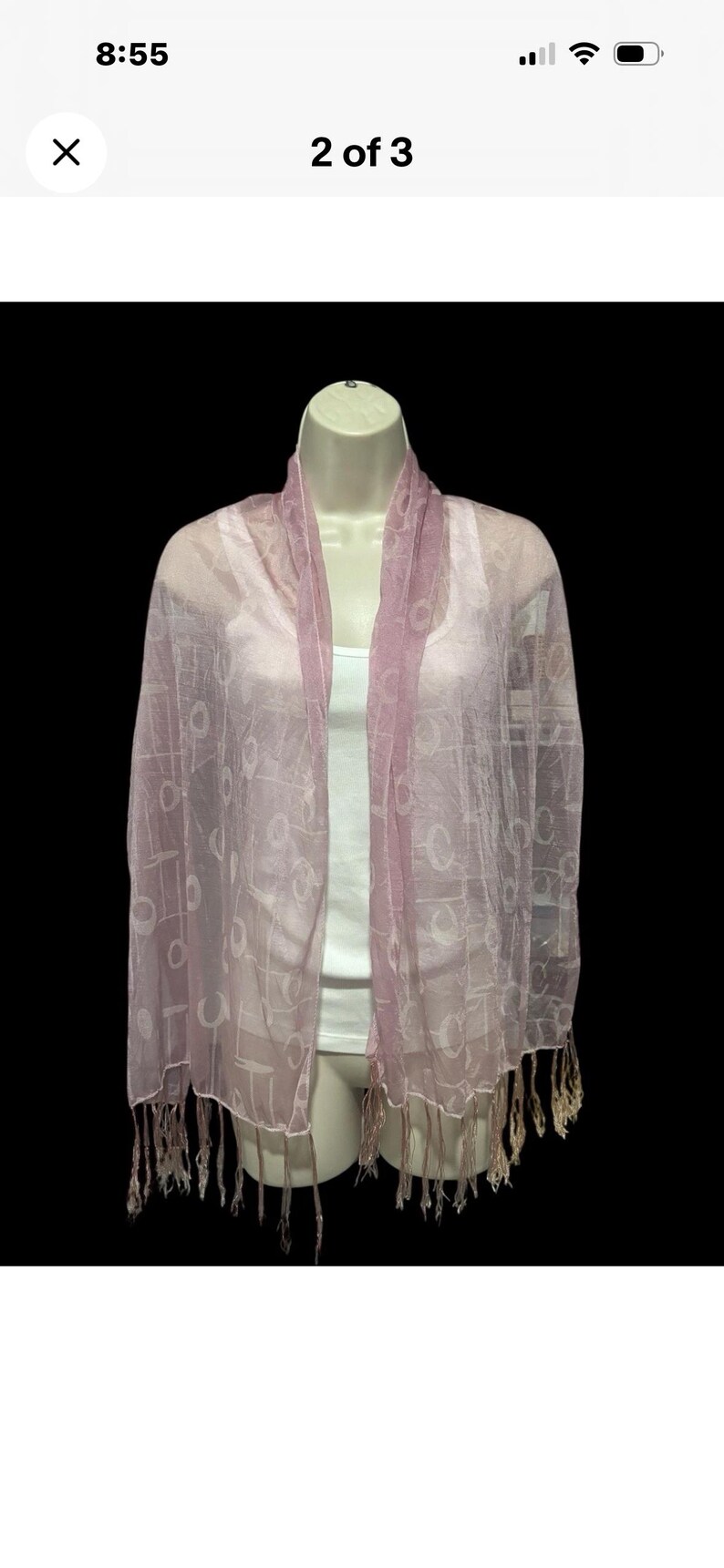 Coach Pink Logo Scarf – Sheer Signature C Wrap With Fringe – Designer ...