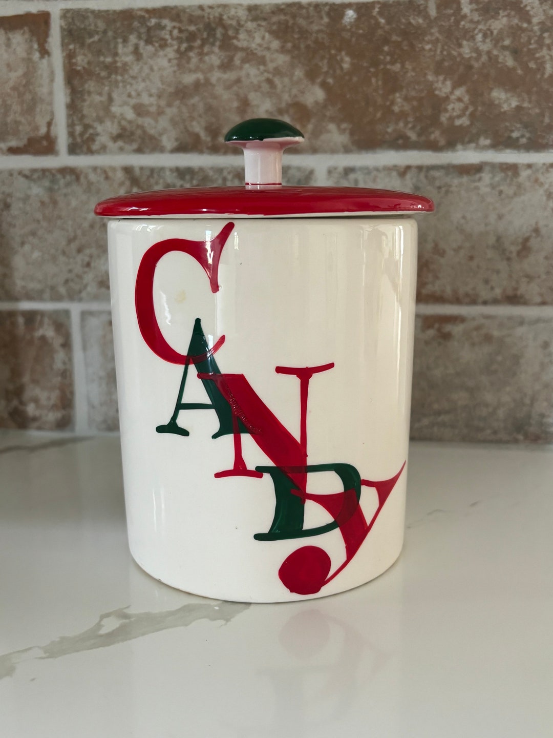 1961 Vintage HH Holt Howard Candy Pop up Santa Jar W/ Lid Red Green ...