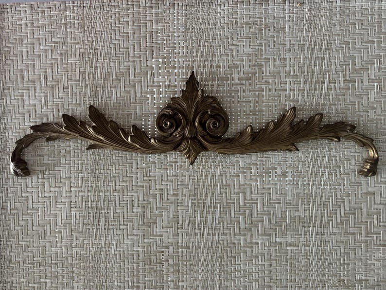 Hollywood Regency Solid Brass Scroll Wall Mount Art Accent Decor 16 ...
