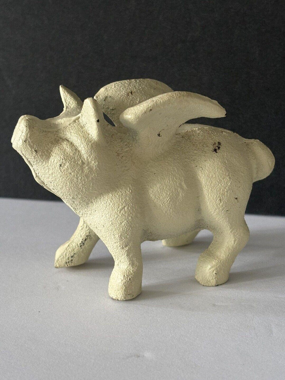 Vtg Cast Iron Flying Pig White Solid Metal Paper Weight 4" - Etsy