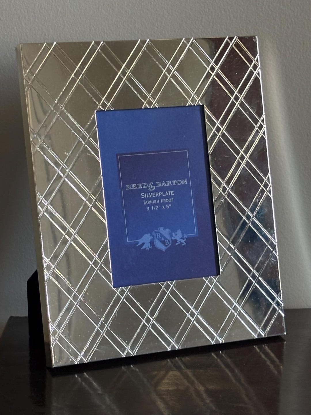 Vintage Reed & Barton Silverplate Picture Frame | Tartan Etched, 3.5x5 ...