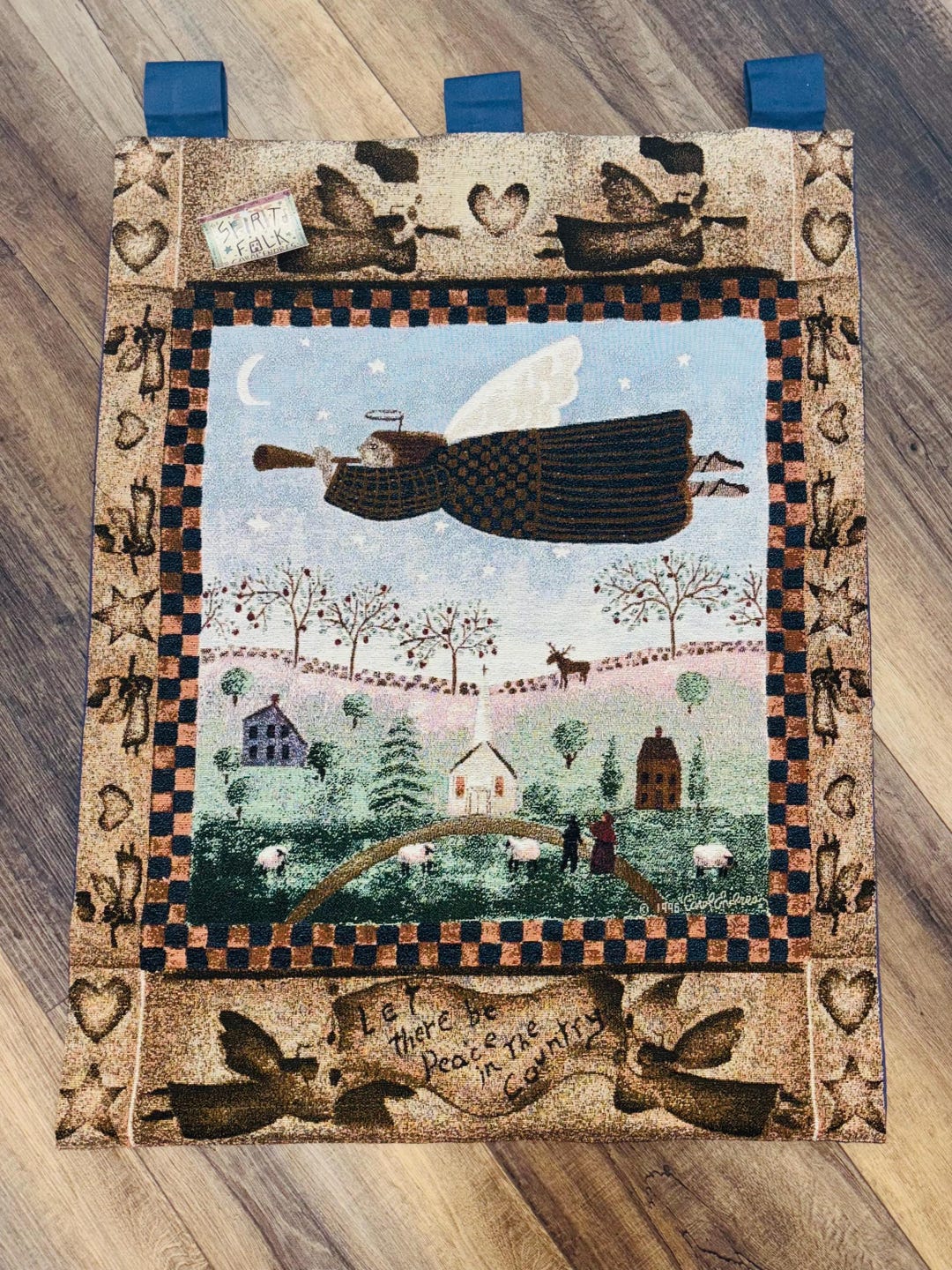 Angel of Peace Folk Art Angels Tapestry Wall Hanging ~ Artist, Carol ...