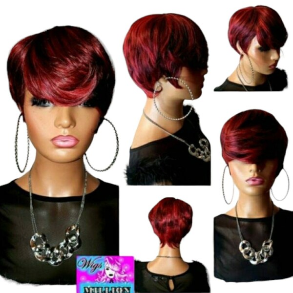 Short Red Wig - Etsy