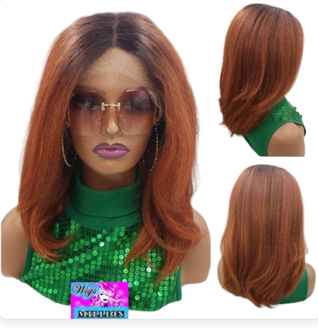 Nika Synthetic Wig Yaki Texture Lace Front Wig, With Middle Part Baby ...