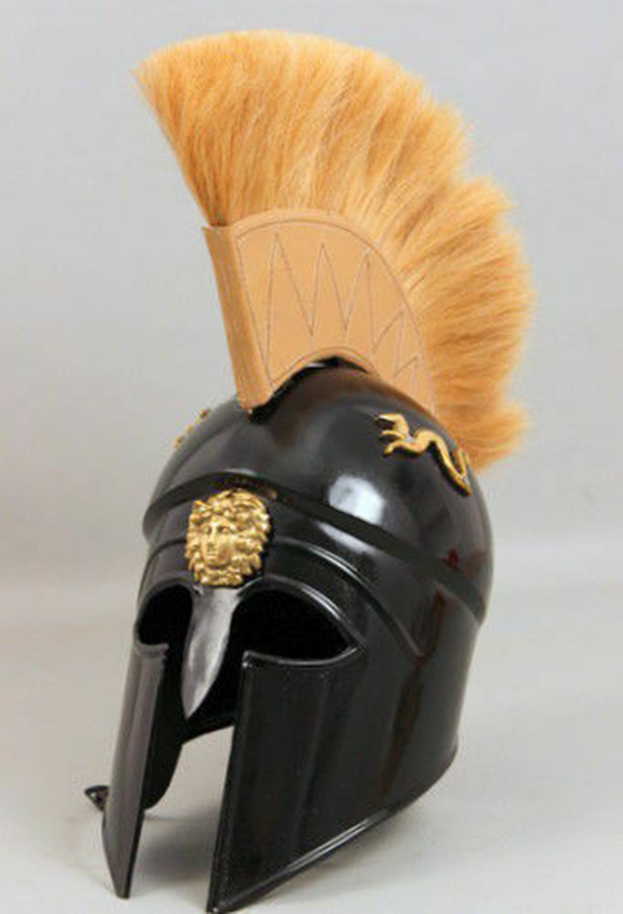 Medieval Greek Corinthian Helmet With Plume Historical | Etsy