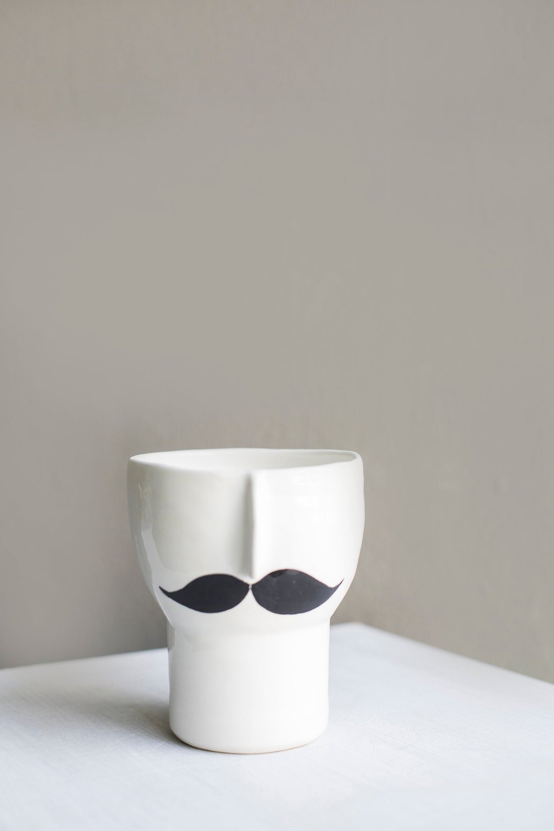 Male Ceramic Head_minimal Vase Home Decoration_white Clay and Glazed ...