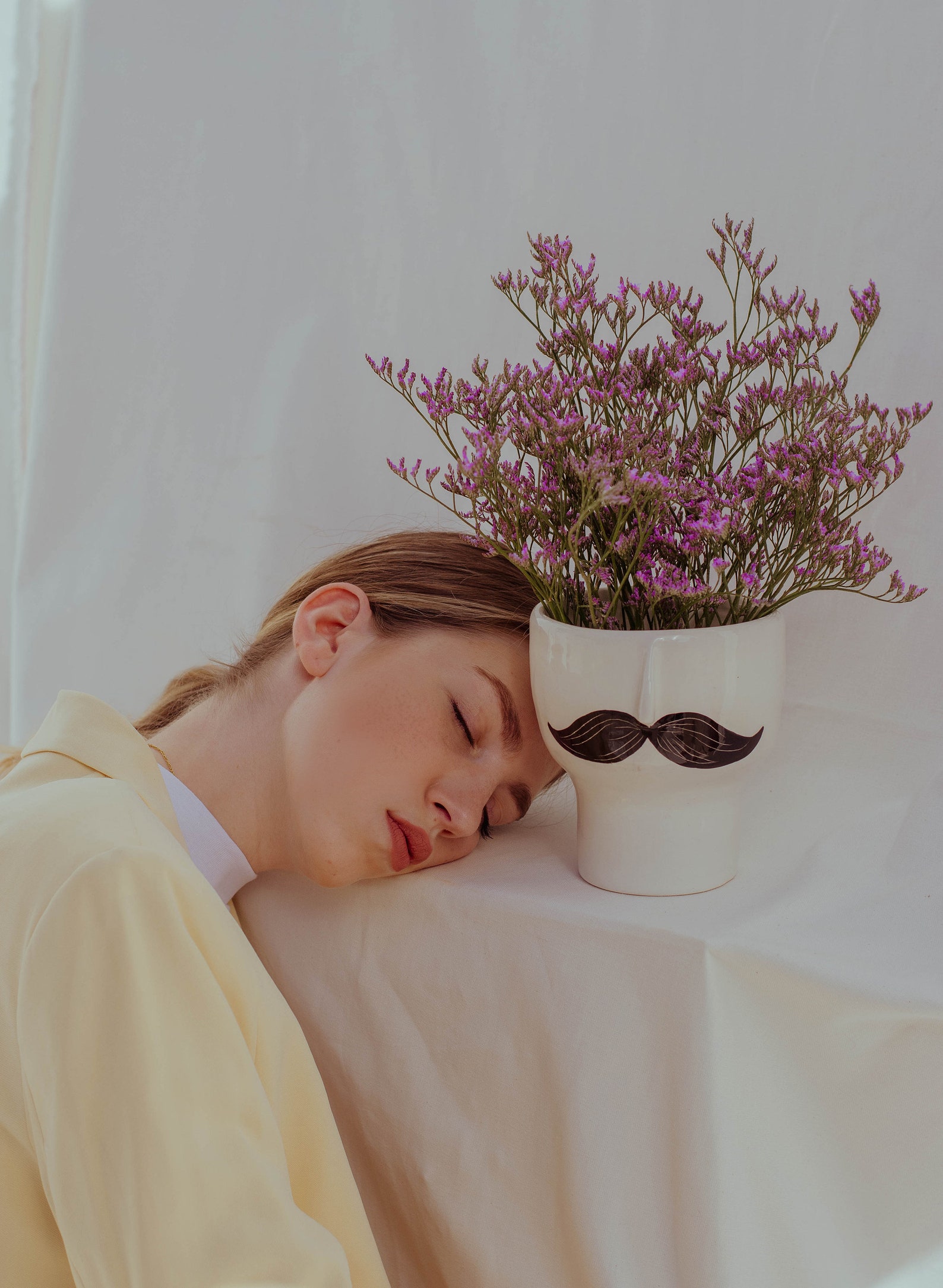 Male Ceramic Head_minimal Vase Home Decoration_white Clay and Glazed ...