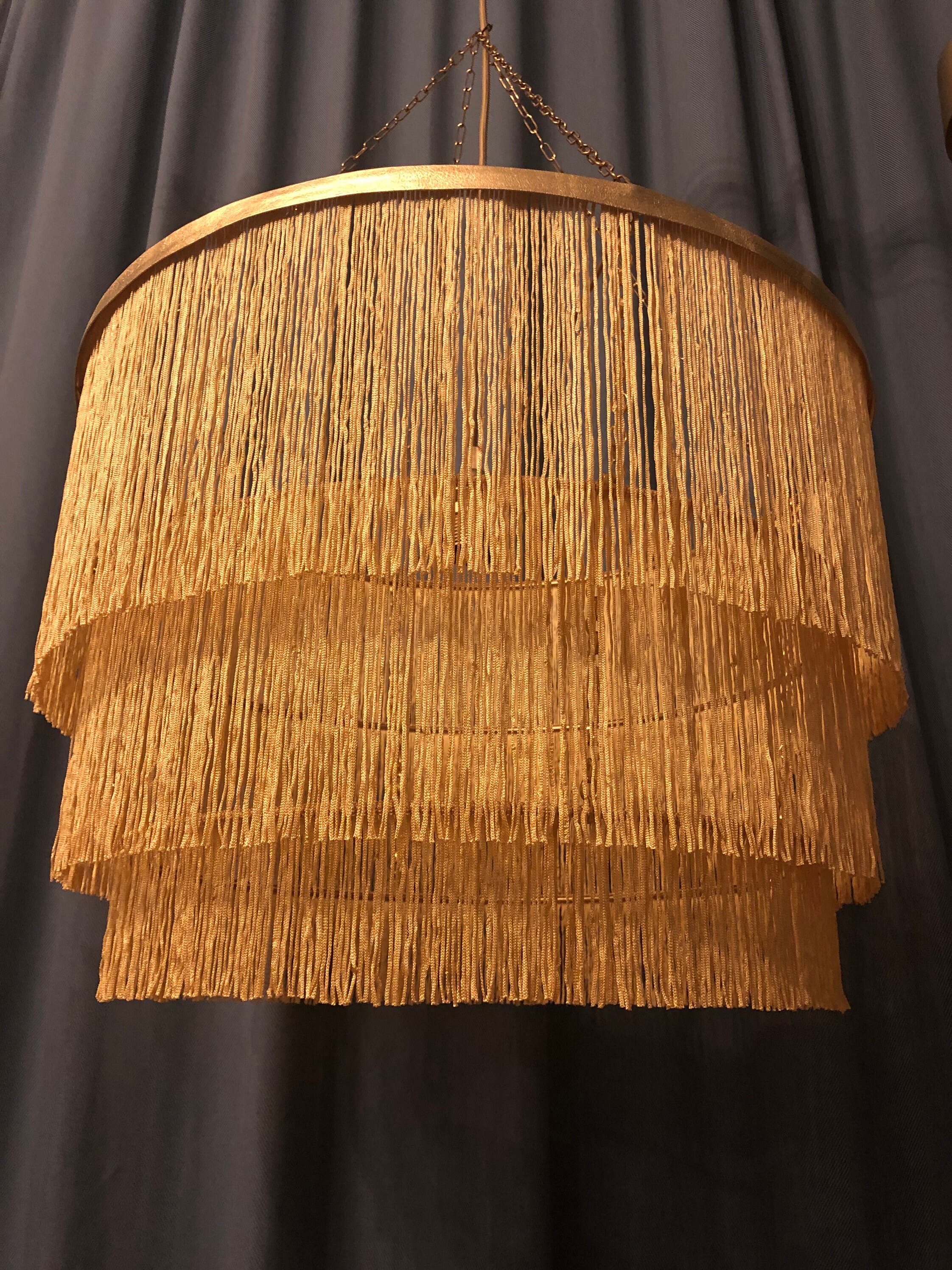 Fringe pendant ceiling light 3-tier tassel chandelier in | Etsy