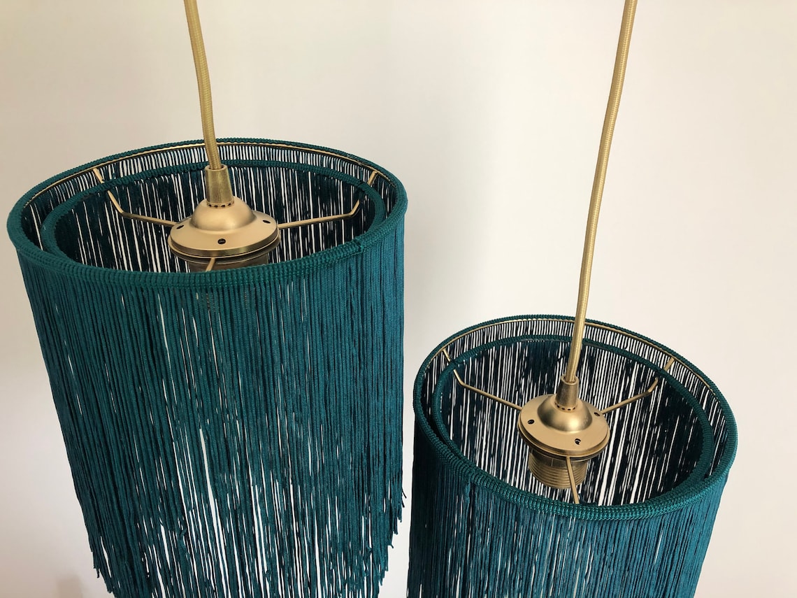 Fringe Pendant Ceiling Light, Boho Chic Fringe Pendant Light: Versatile ...