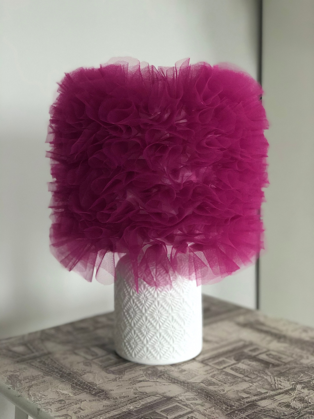 Fluffy Table Lamp, Tulle Lampshade, Kids Lamp, Luxury Lamp, Home Decor ...