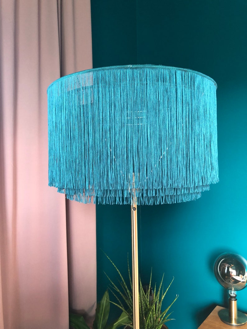 Triple-layered Fringe Lampshade for Floor or Table Lamps, Boho Chic ...
