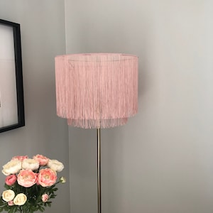 Double-layered Fringe Lampshade for Floor or Table Lamps, Boho Chic ...