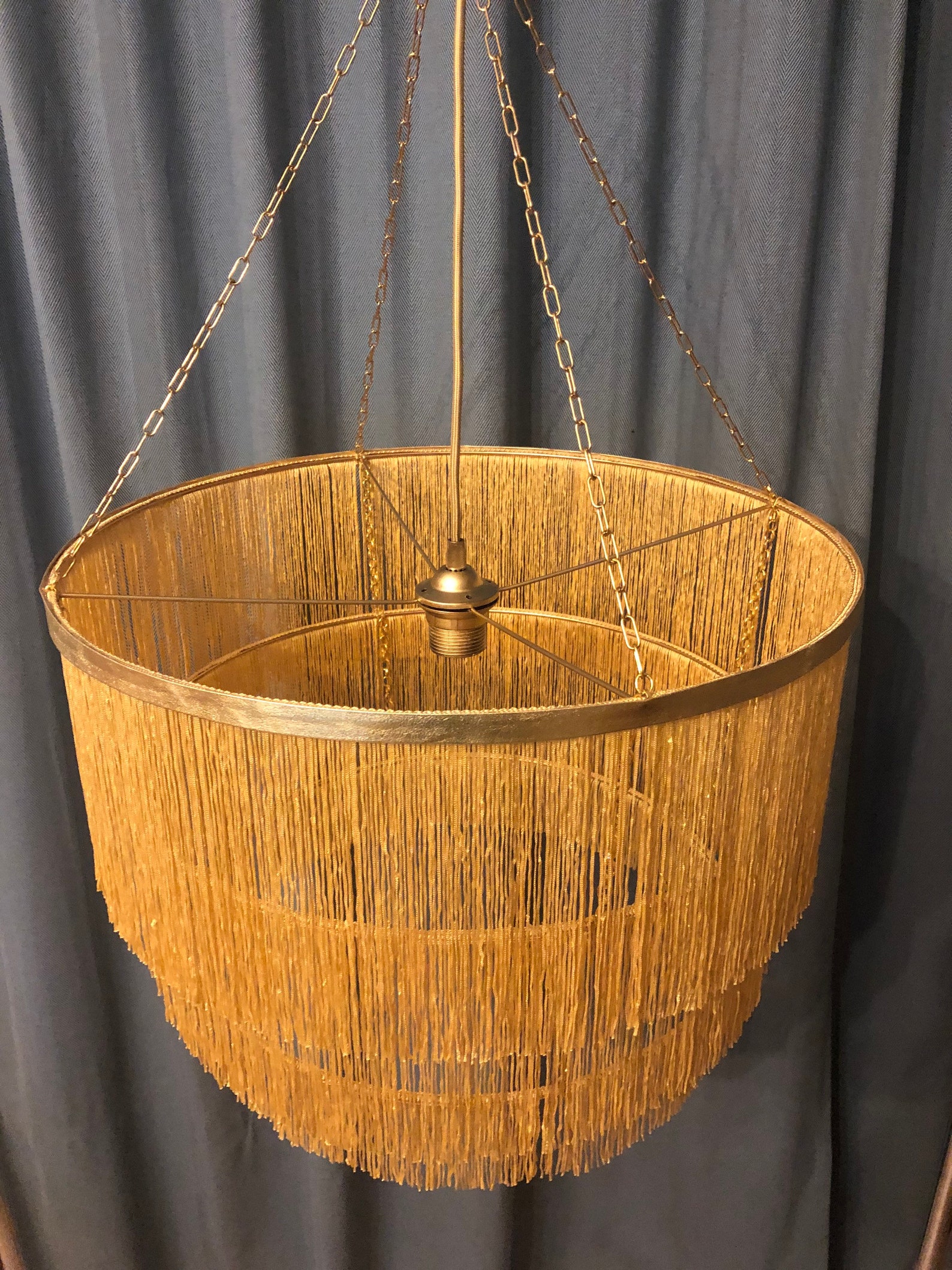 Fringe Pendant Ceiling Light, 3-tier Tassel Chandelier in Various ...
