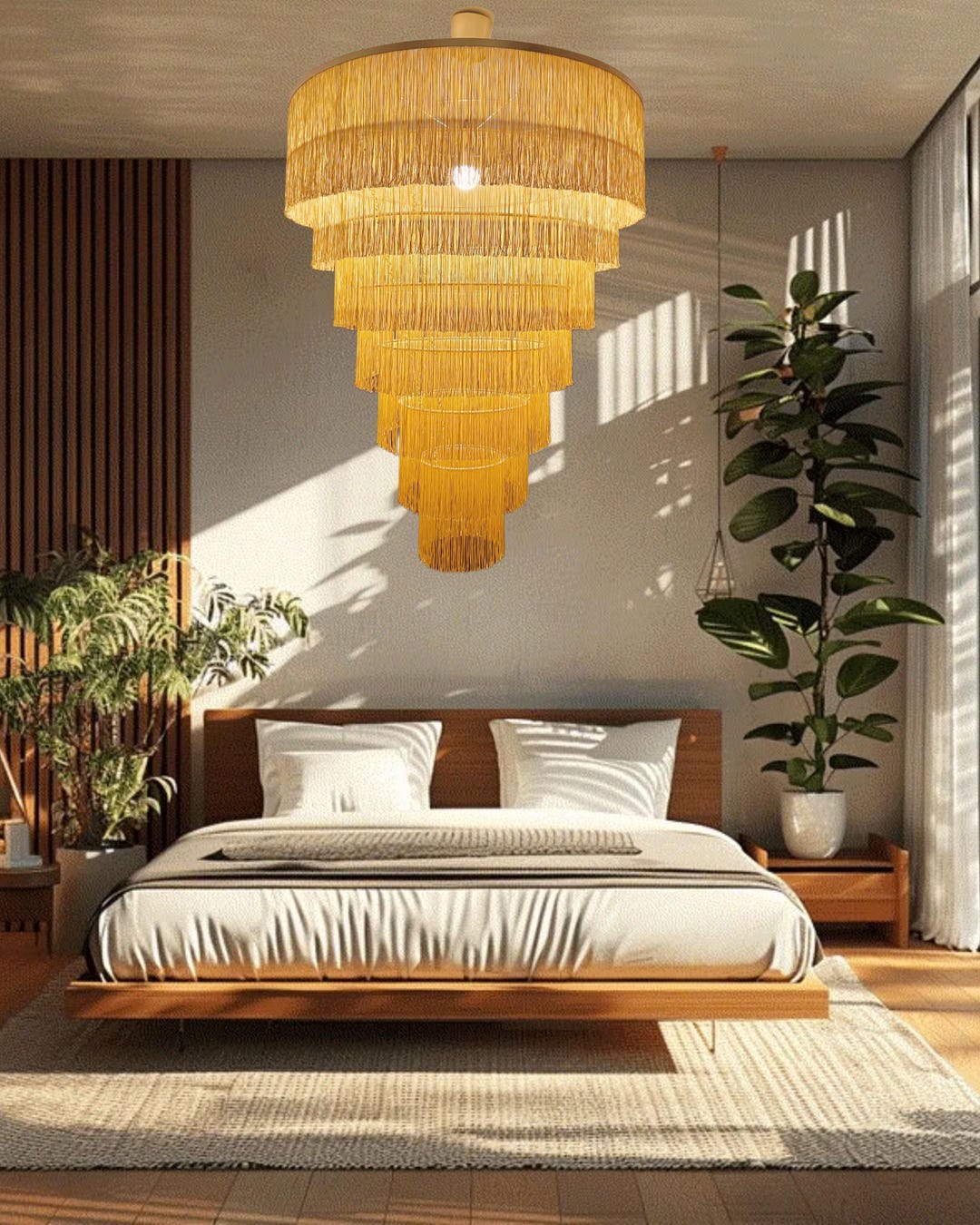 Tassel Fringing 7-layer Lampshade, Fringe Pendant, Hand Made Lampshade ...