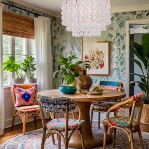 Elegant Capiz Shell Chandelier, Handmade Natural Shell Ceiling Light ...