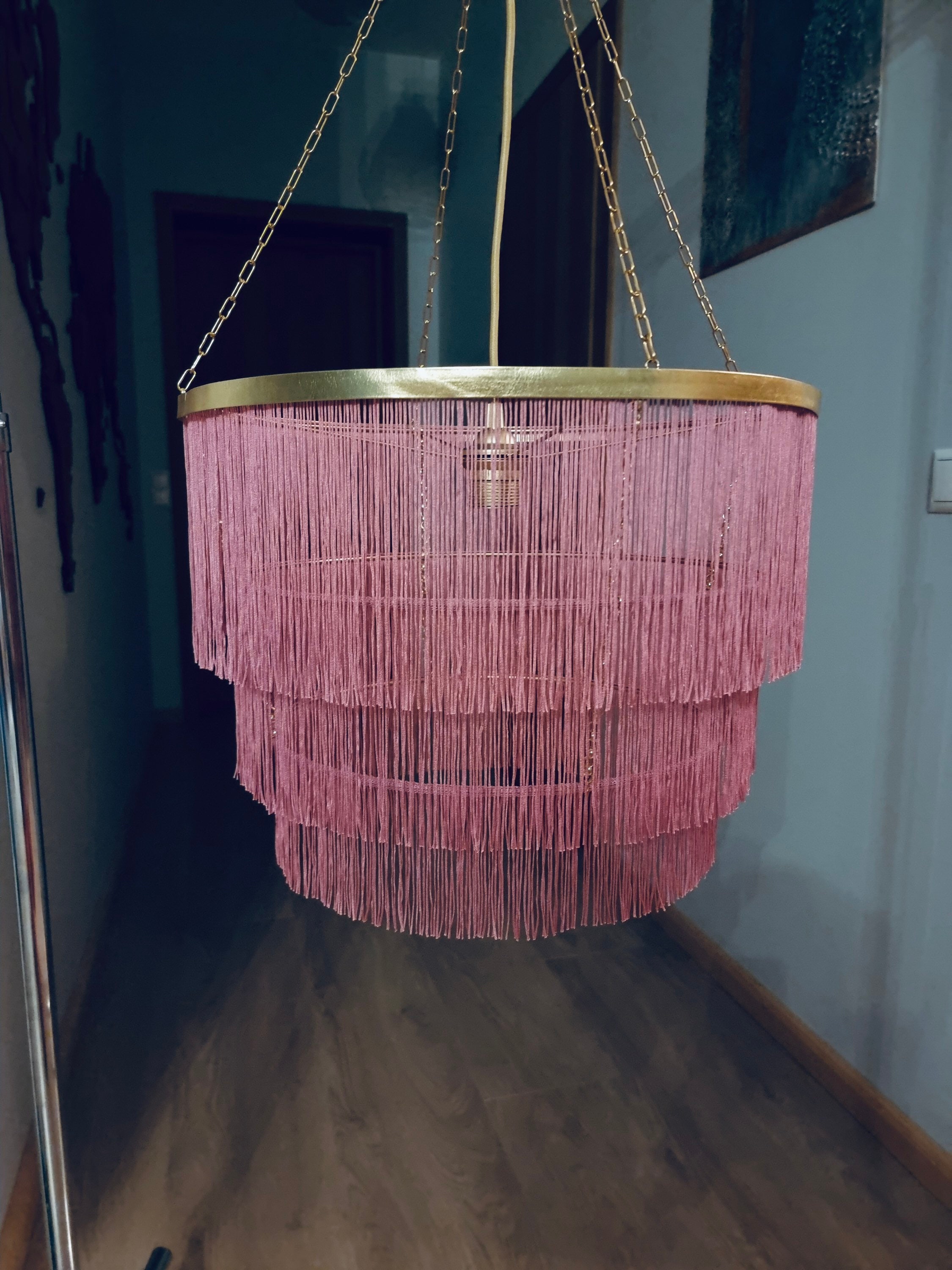 Fringe Pendant Ceiling Light, 3-tier Tassel Chandelier in Various ...