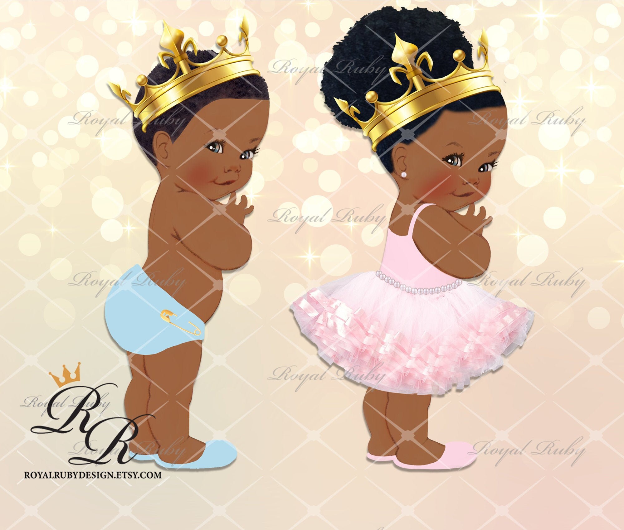 Baby princess and prince Afro puff African American Baby | Etsy