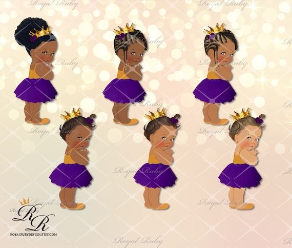 Royal Princess Purple Gold Baby Girl Cornrows African | Etsy