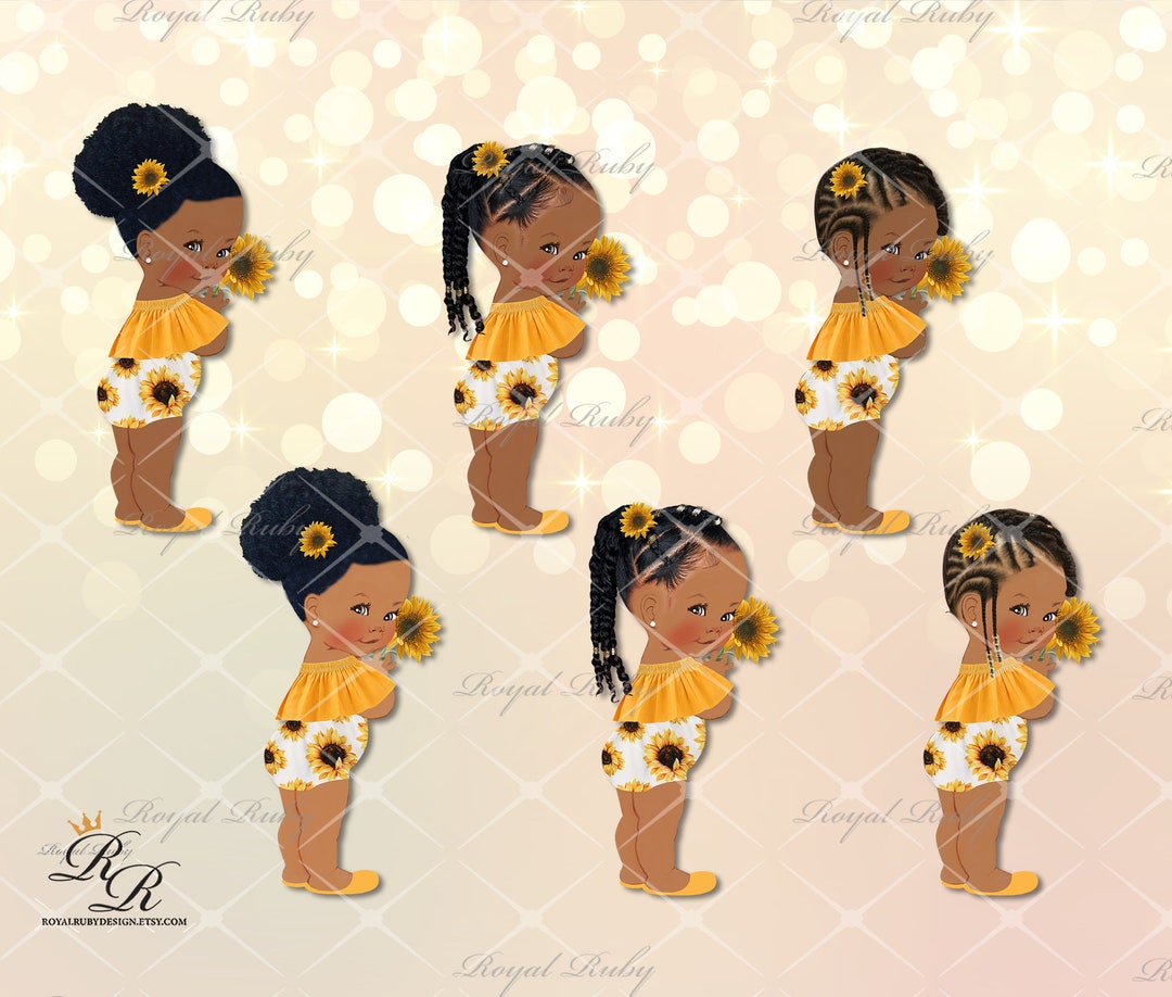 Sunflower Princess Girl White Yellow Gold | African American Baby | 2 ...