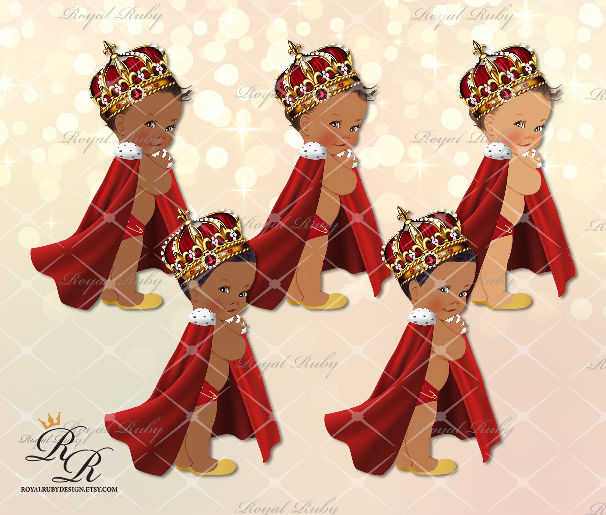 Royal Prince Red Gold Baby Boy African American Baby 3 - Etsy