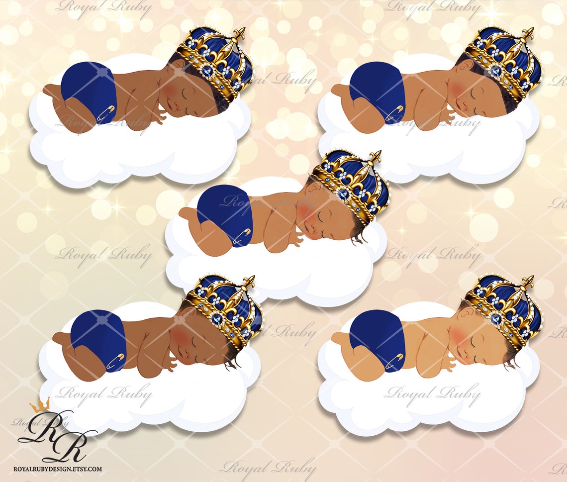Sleeping Baby Blue Prince Cloud Royal Prince African - Etsy