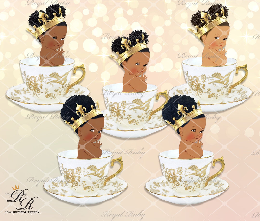 Baby Tea Time | Baby Teacup Gold Crown Afro | African American | 3 Skin ...