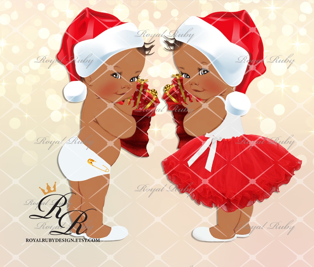 Christmas Baby Boy and Girl | African American | Medium Skin Tone ...