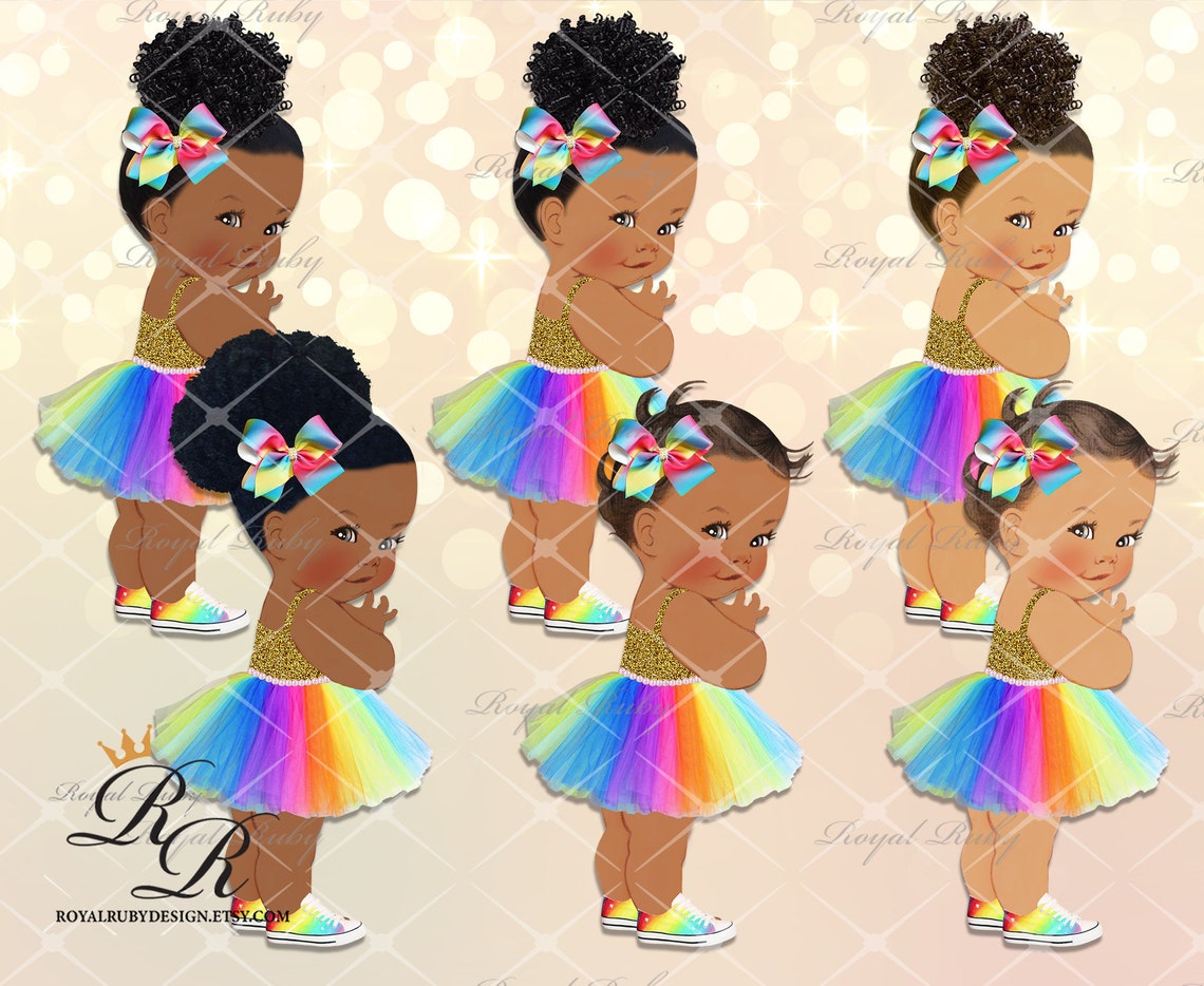 Rainbow Princess Ballerina African American Baby Girl 3 - Etsy
