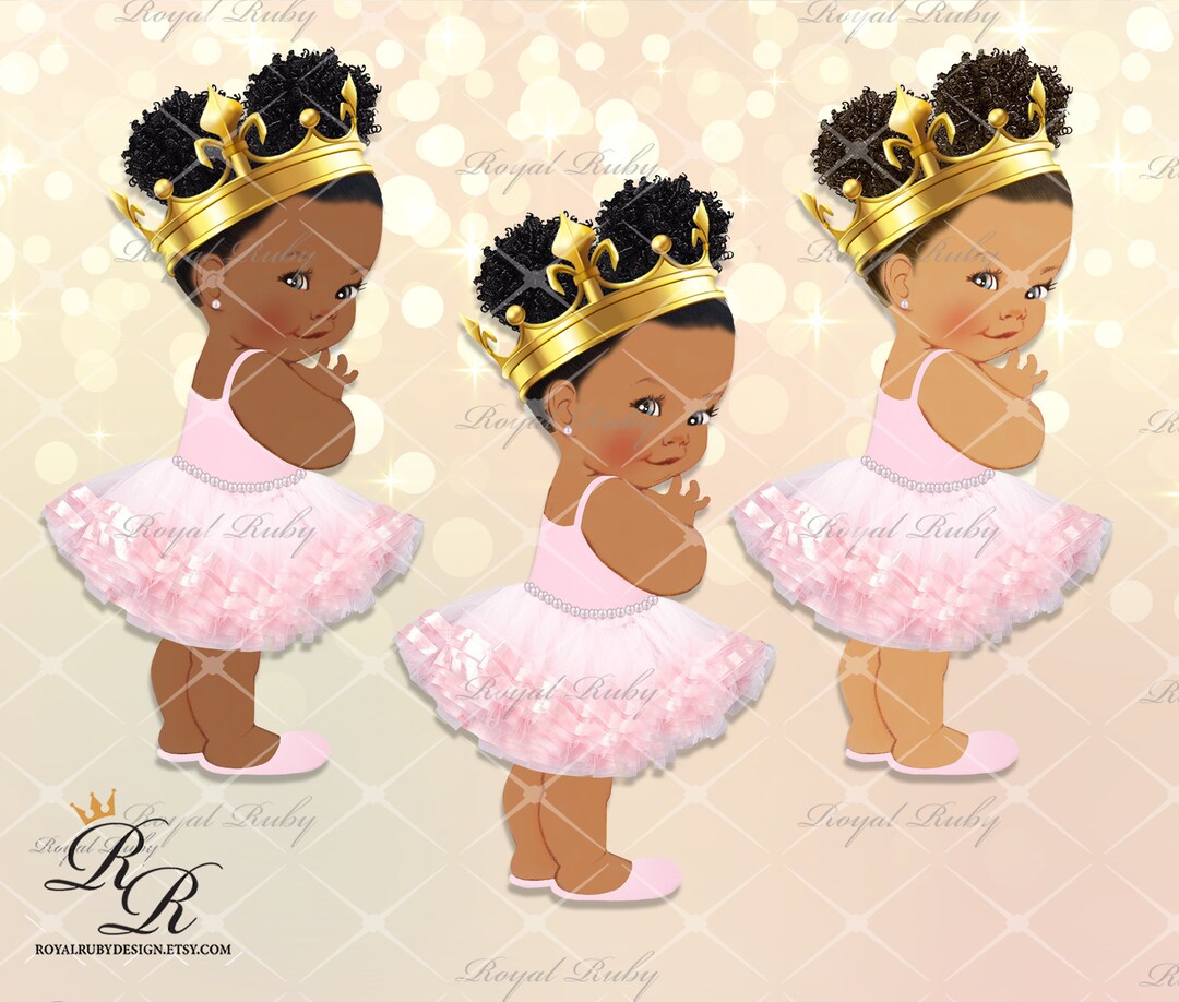 Pink Ballerina Baby Girl Afro Puffs Crown | African American Baby | 3 ...