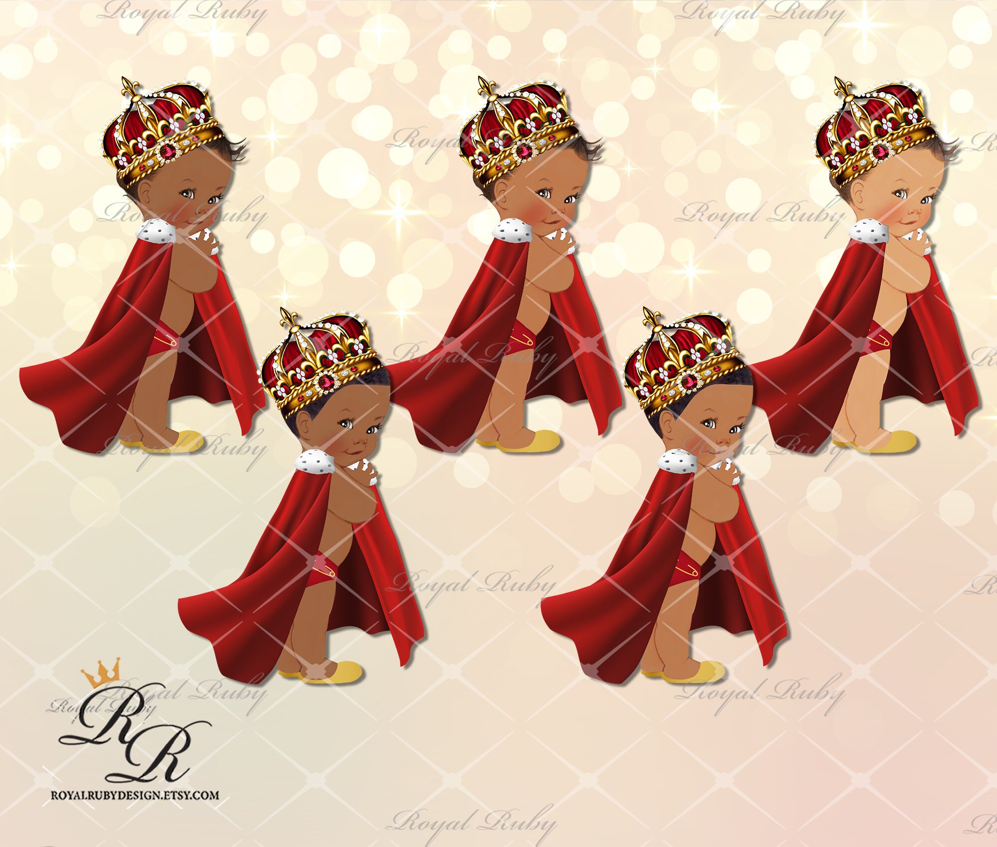 Royal prince red gold baby boy African American Baby 3 | Etsy